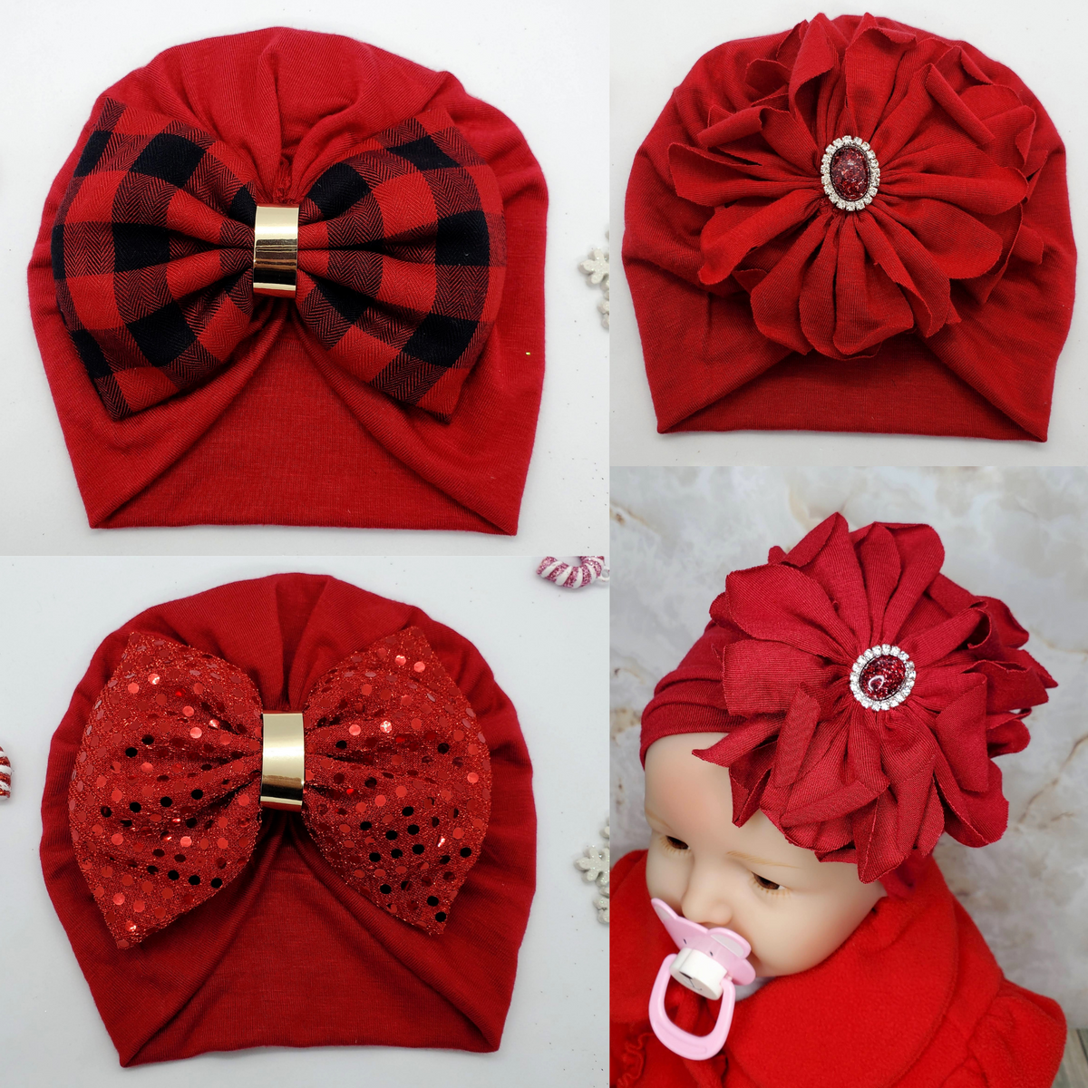 Red Baby Turban Hat – Issabella's Creations